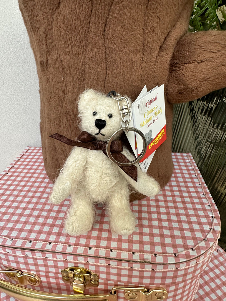 Menzel White Mohair jointed Teddy Bear Key Ring Bag Charm – Lovely Bears
